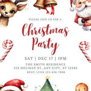 Editable Christmas Party Invitation, Holiday Invitation, Winter Party ...