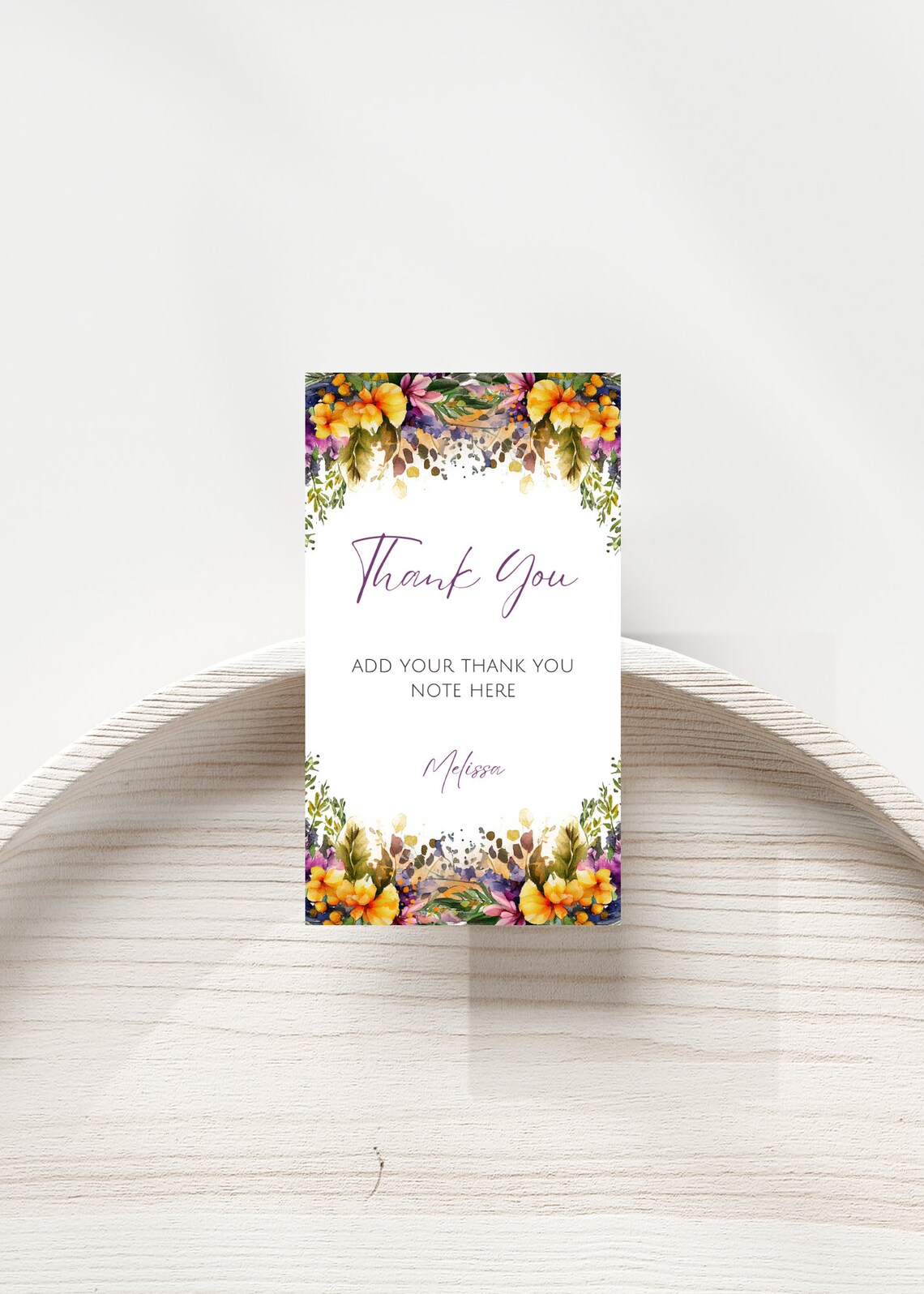 Floral Thank You Tags, Purple and Yellow, Editable (digital Download ...