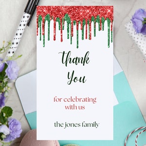 Editable Christmas Thank You Tag, Favor Tags, Holiday Gift Tag, Holiday ...