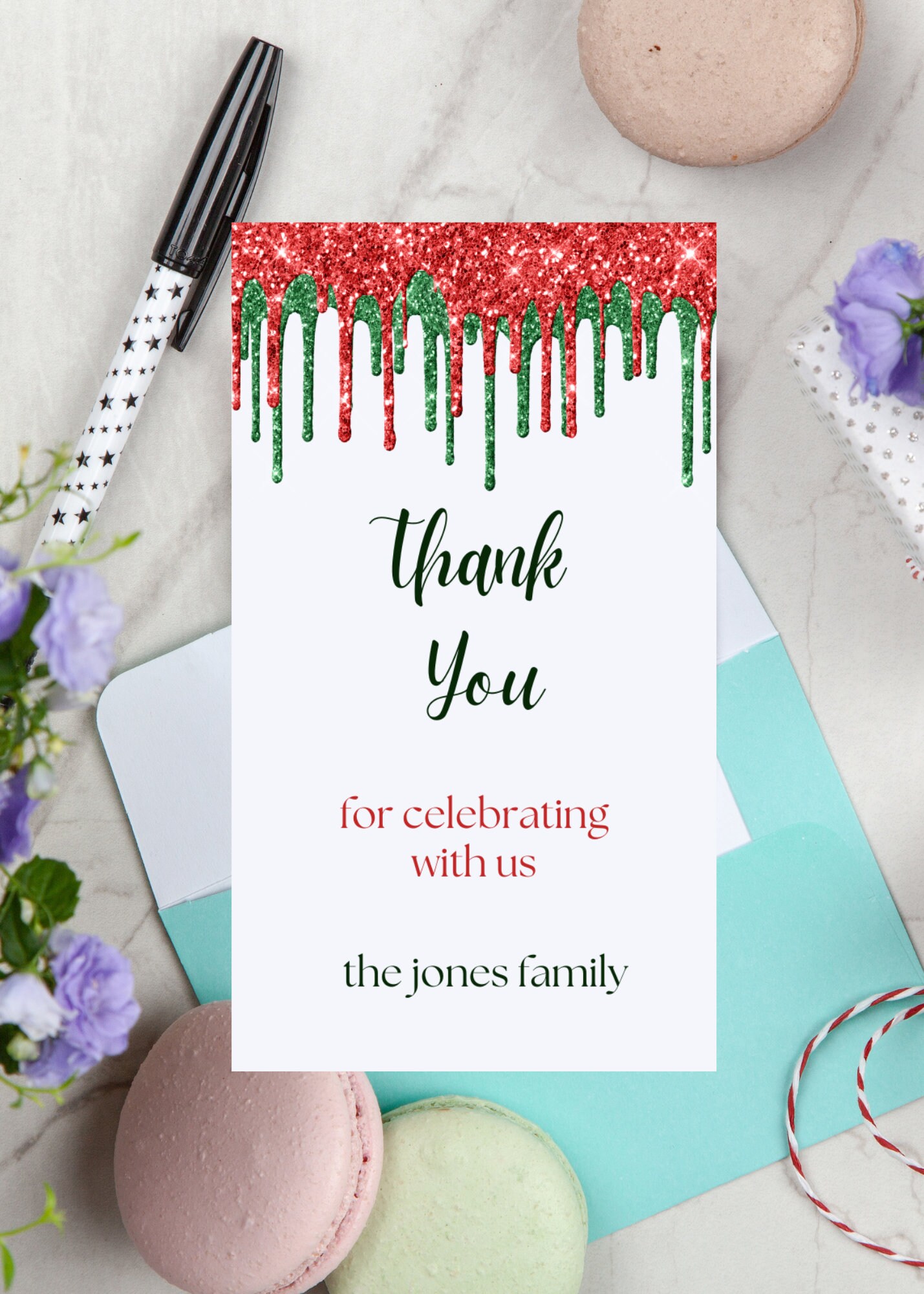 Editable Christmas Thank You Tag, Favor Tags, Holiday Gift Tag, Holiday ...