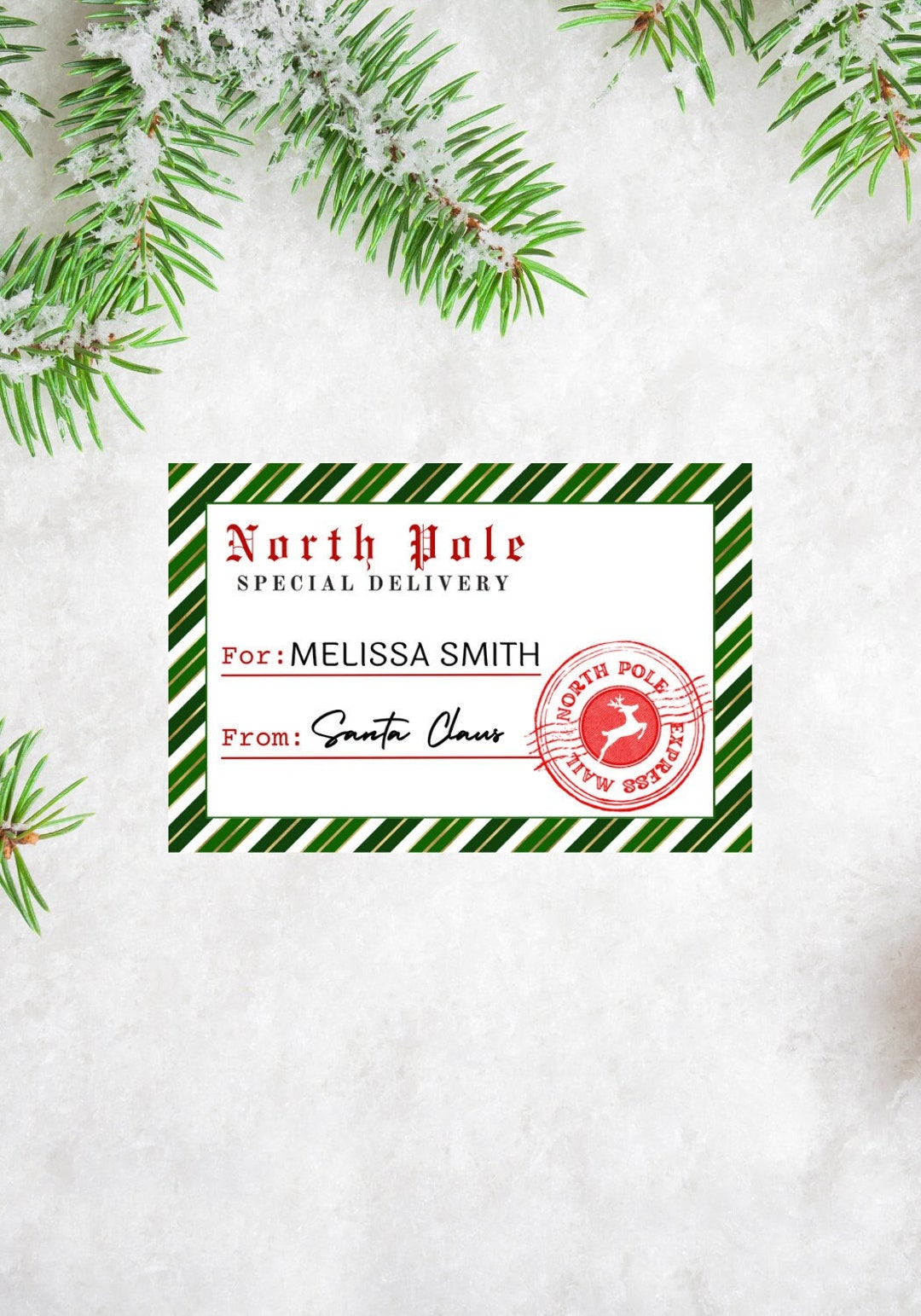 Printable North Pole Special Delivery Gift Tag From Santa, Elf Tag ...
