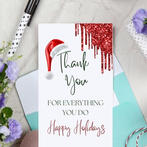 Editable Holiday Thank You Tag, Christmas Favor Tags, Holiday Gift Tag ...