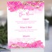 Editable Pink and Gold Bar Menu Card Template, Full Size Menu, Table ...