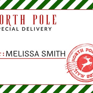 Printable North Pole Special Delivery Tag, Elf Delivery, From Santa Tag ...