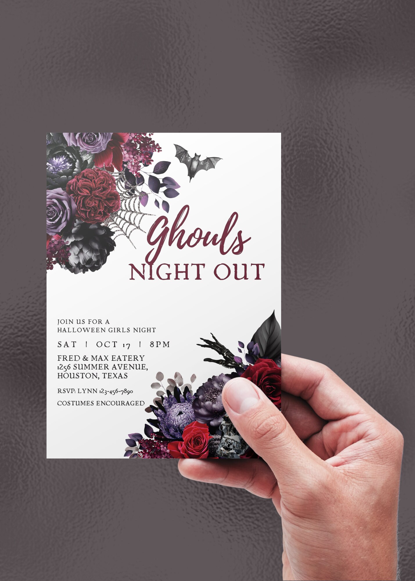 Editable Ghouls Night Out Invitation Halloween Party Invitation Adult ...
