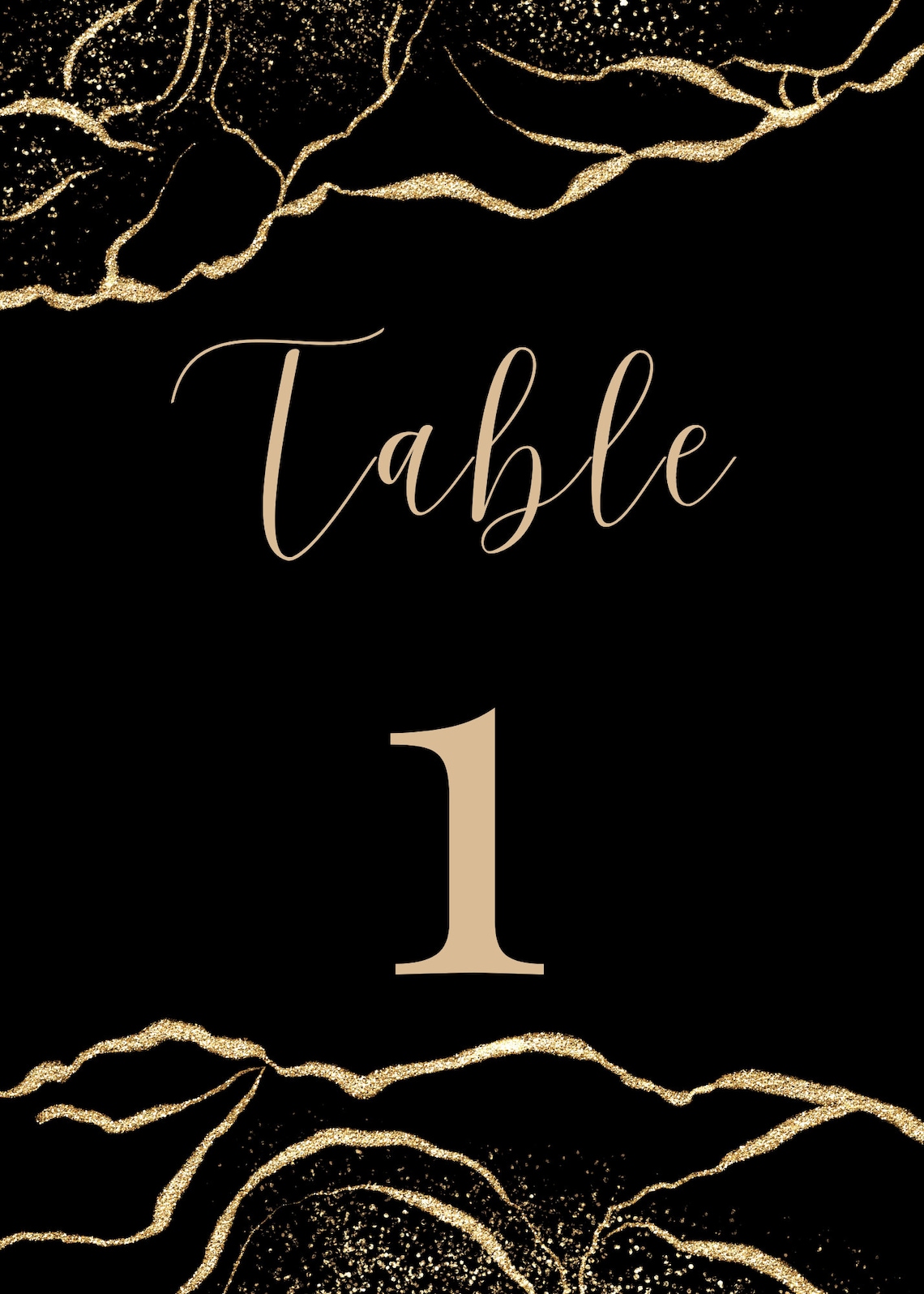 Printable Table Numbers Black and Gold Table Numbers - Etsy