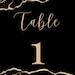 Printable Table Numbers, Black and Gold Table Numbers Template, Wedding ...
