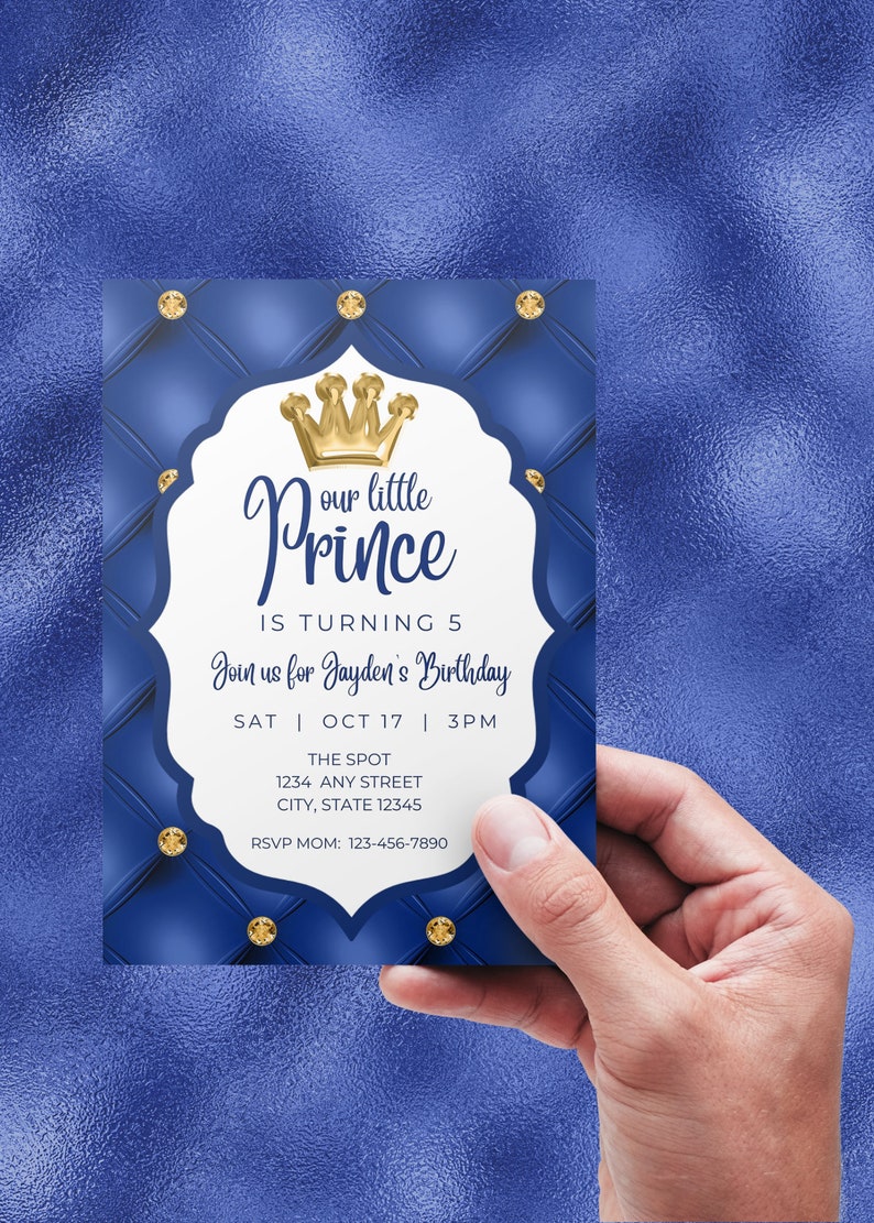 Editable Prince Birthday Invitation Our Little Prince Prince - Etsy