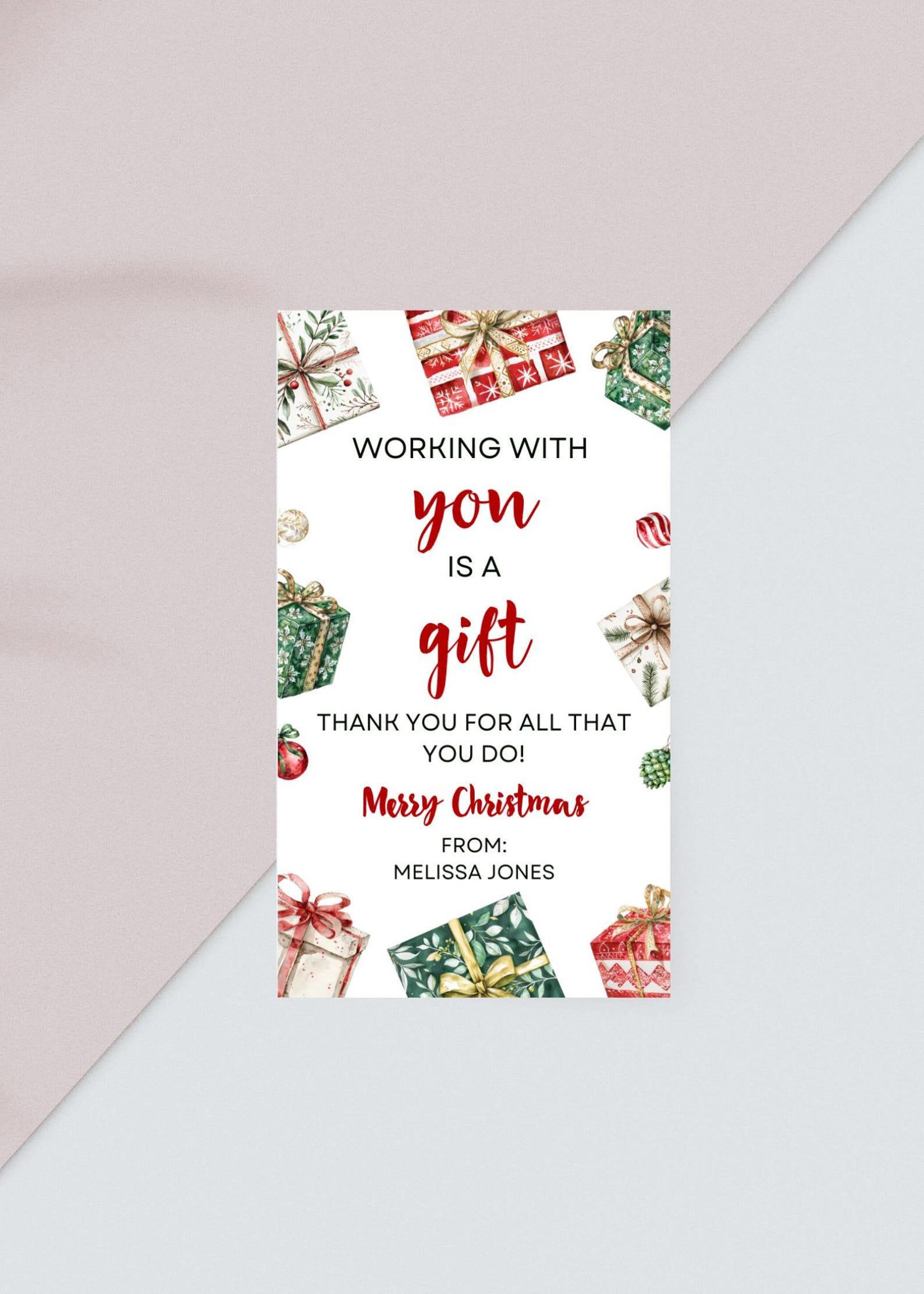 Christmas Gift Tag, Coworker Teacher Holiday Favor (digital Download ...