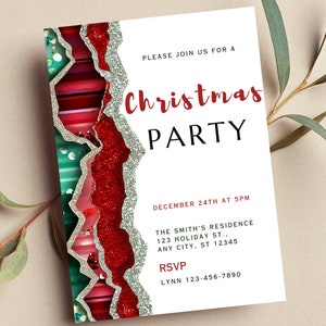 Editable Christmas Party Invitation, Holiday Party Invitation ...