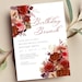 Editable Brunch Invitation, Autumn Flower Birthday Brunch, Fall Floral ...