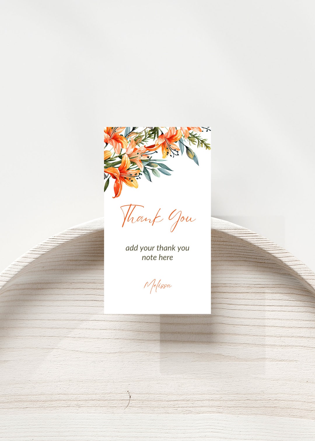 Printable Thank You Tags, Floral, Favor Tags, Gift Tags, Orange Thank ...