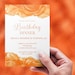 Editable Orange and White Birthday Invitation, Orange Agate, Birthday ...