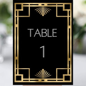 Printable Gatsby Table Numbers Template, Harlem Nights, Roaring 20s ...