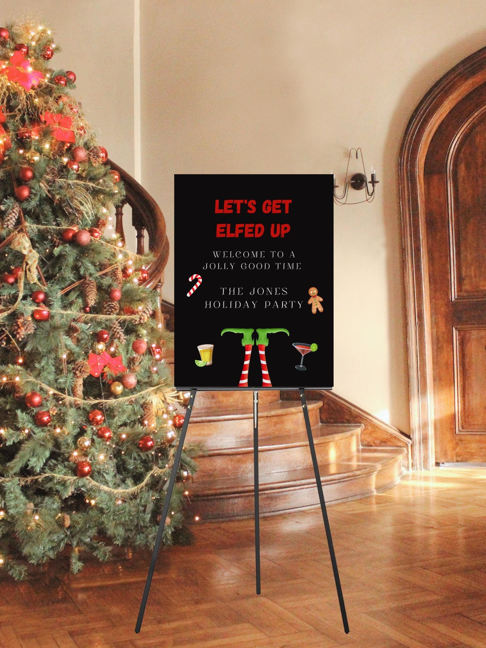 Editable Let's Get Elfed up Welcome Sign, Christmas Party Welcome Sign ...