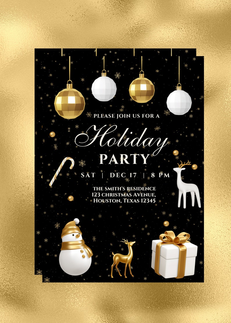 Editable Holiday Party Invitation Christmas Party Invitation - Etsy