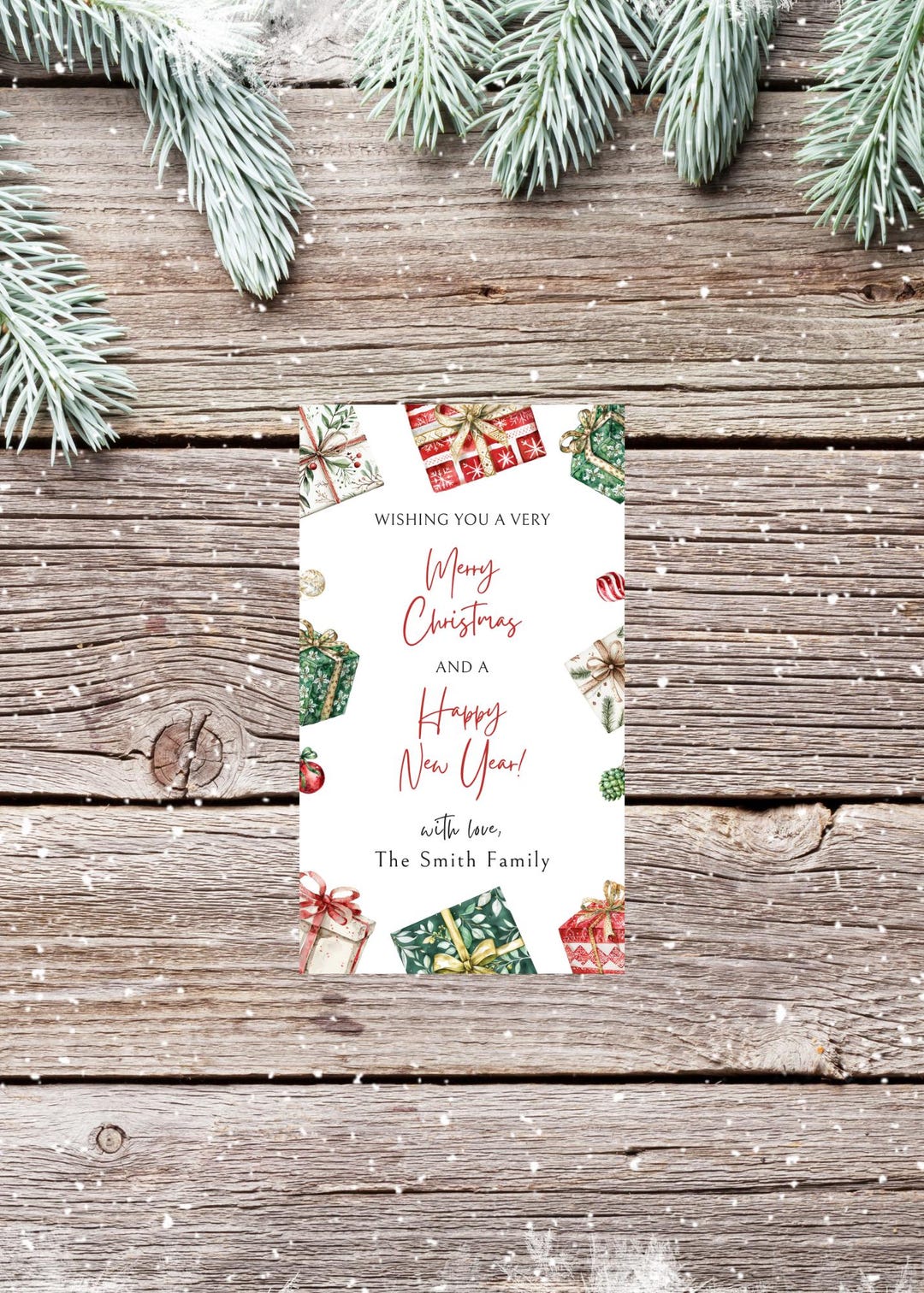 Editable Christmas Gift Tag Printable, Wishing You a Very Merry ...