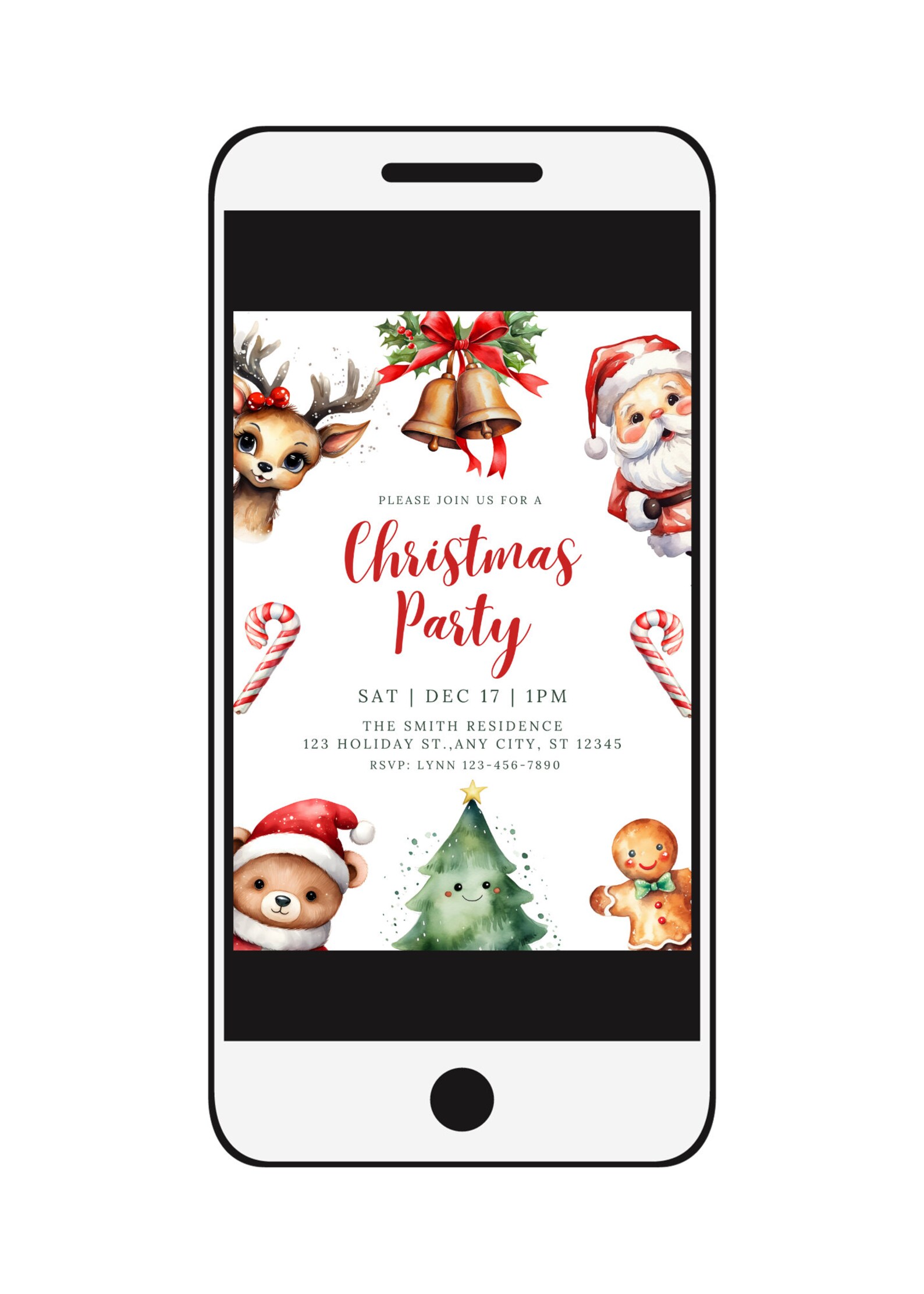 Editable Christmas Party Invitation, Holiday Invitation, Winter Party ...