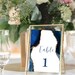 Printable Table Numbers, Blue, White and Gold Table Numbers Template ...