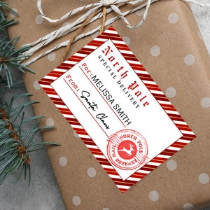 Printable Special Delivery From Santa Gift Tag, North Pole Christmas ...