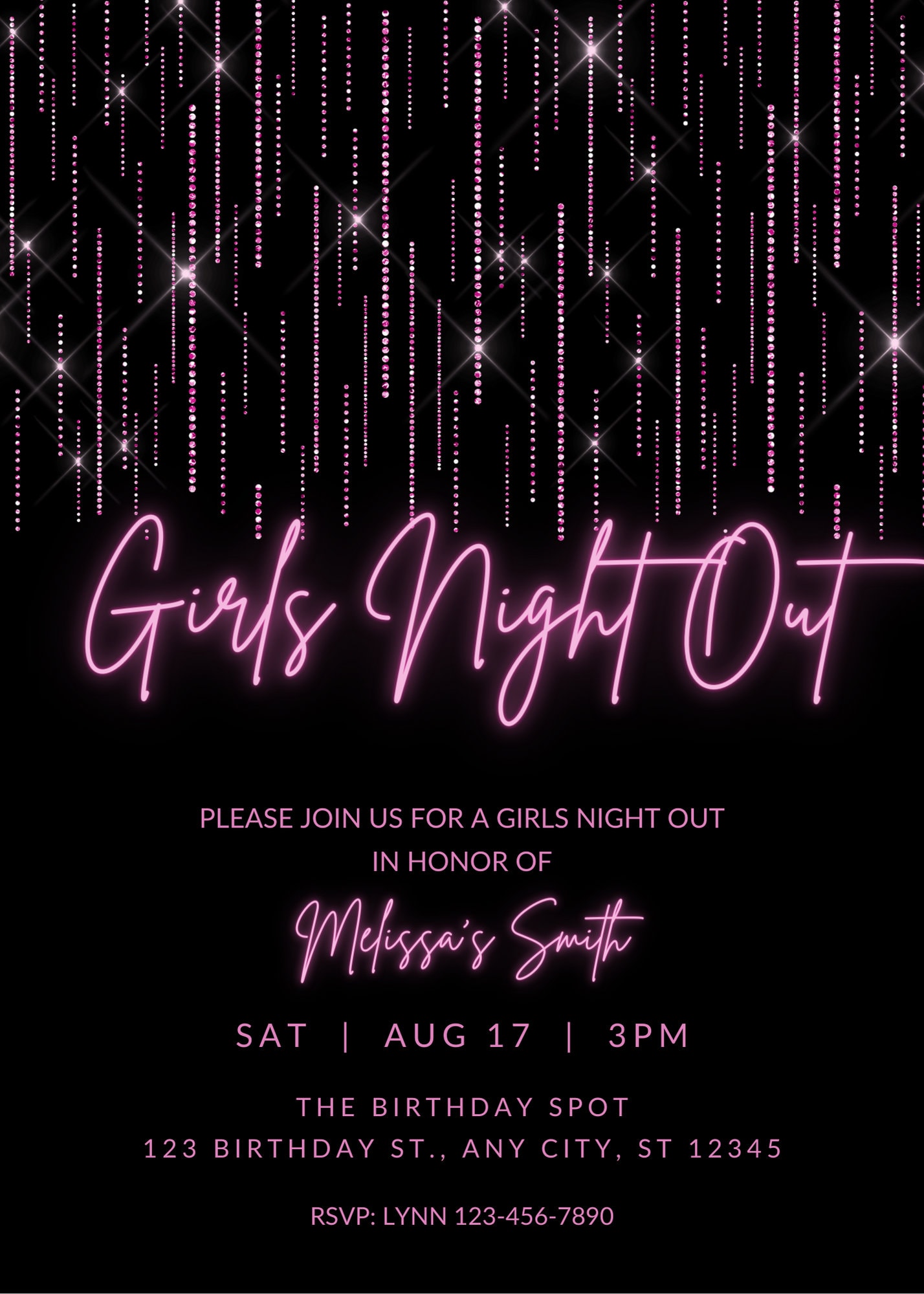 Blank Girls Night Out Invitations