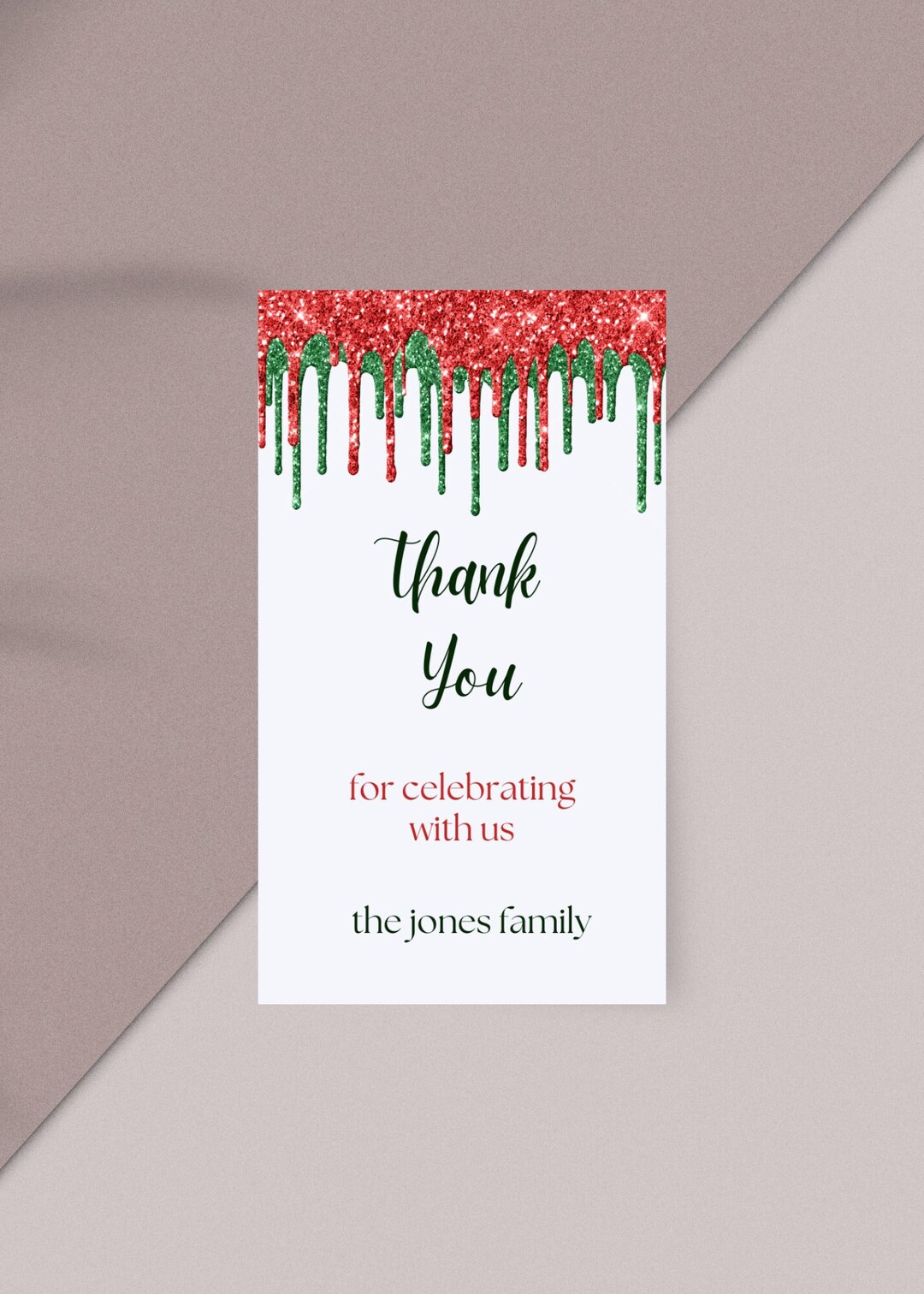 Editable Christmas Thank You Tag, Favor Tags, Holiday Gift Tag, Holiday ...