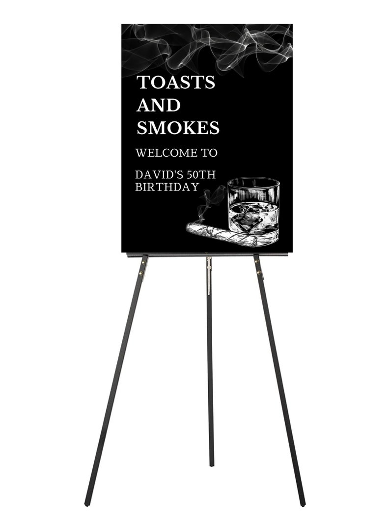 Editable Toasts and Smokes Welcome Sign, Welcome to Sign, Birthday ...