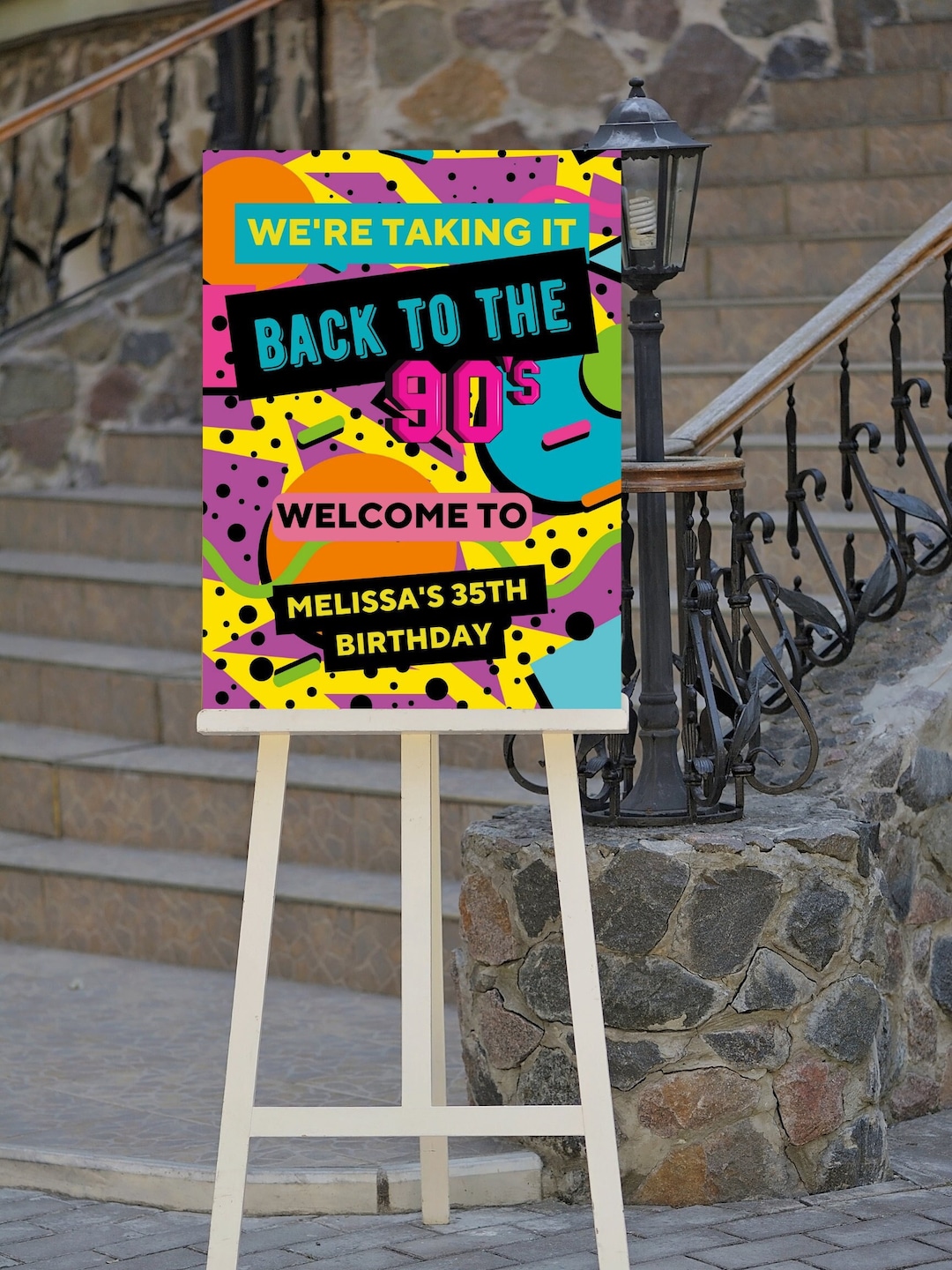 Editable 90s Party Welcome Sign, Back to the 90s, Throwback Party ...