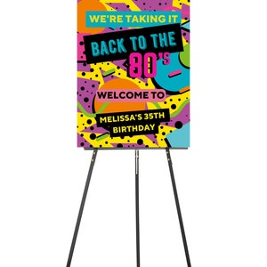 Editable 80s Party Welcome Sign, Back to the 80s, Throwback Party ...