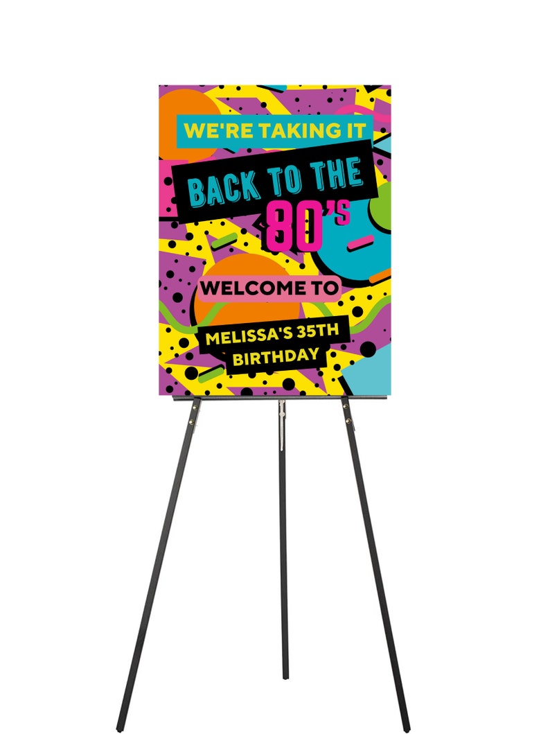 Editable 80s Party Welcome Sign, Back to the 80s, Throwback Party ...