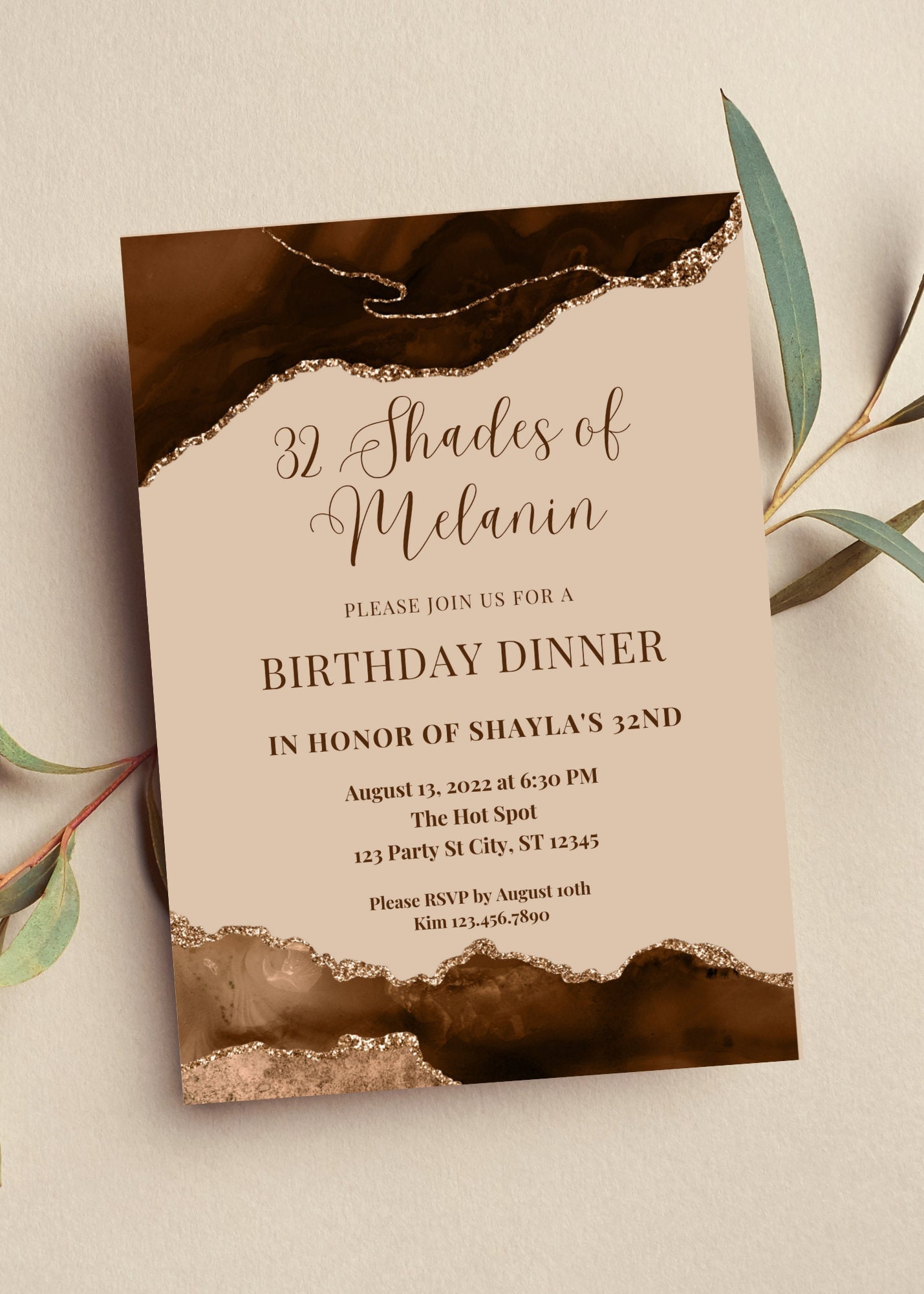 Editable Shades of Melanin Birthday Dinner Invitation Shades - Etsy