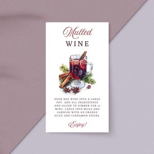 Editable Mulled Wine Tag, Christmas Mulled Wine Gift Tag, Simmer Pot ...