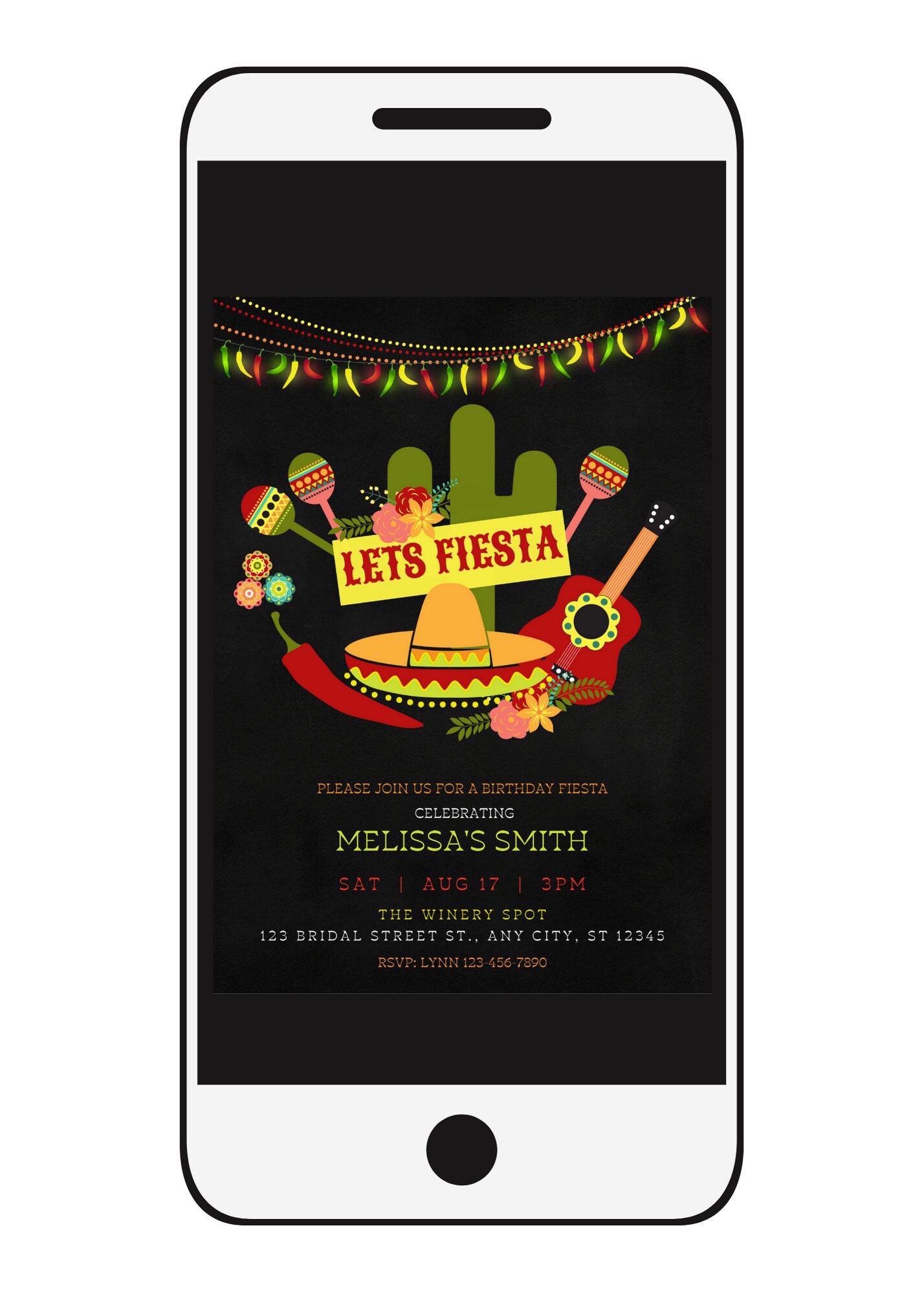 Editable Fiesta Invitation, Let's Fiesta, Birthday, Mexican Theme, Taco ...