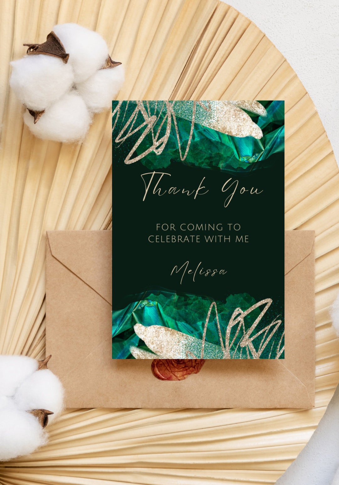 Printable Thank You Tags, Green and Gold, Favor Tags, Gift Tags ...