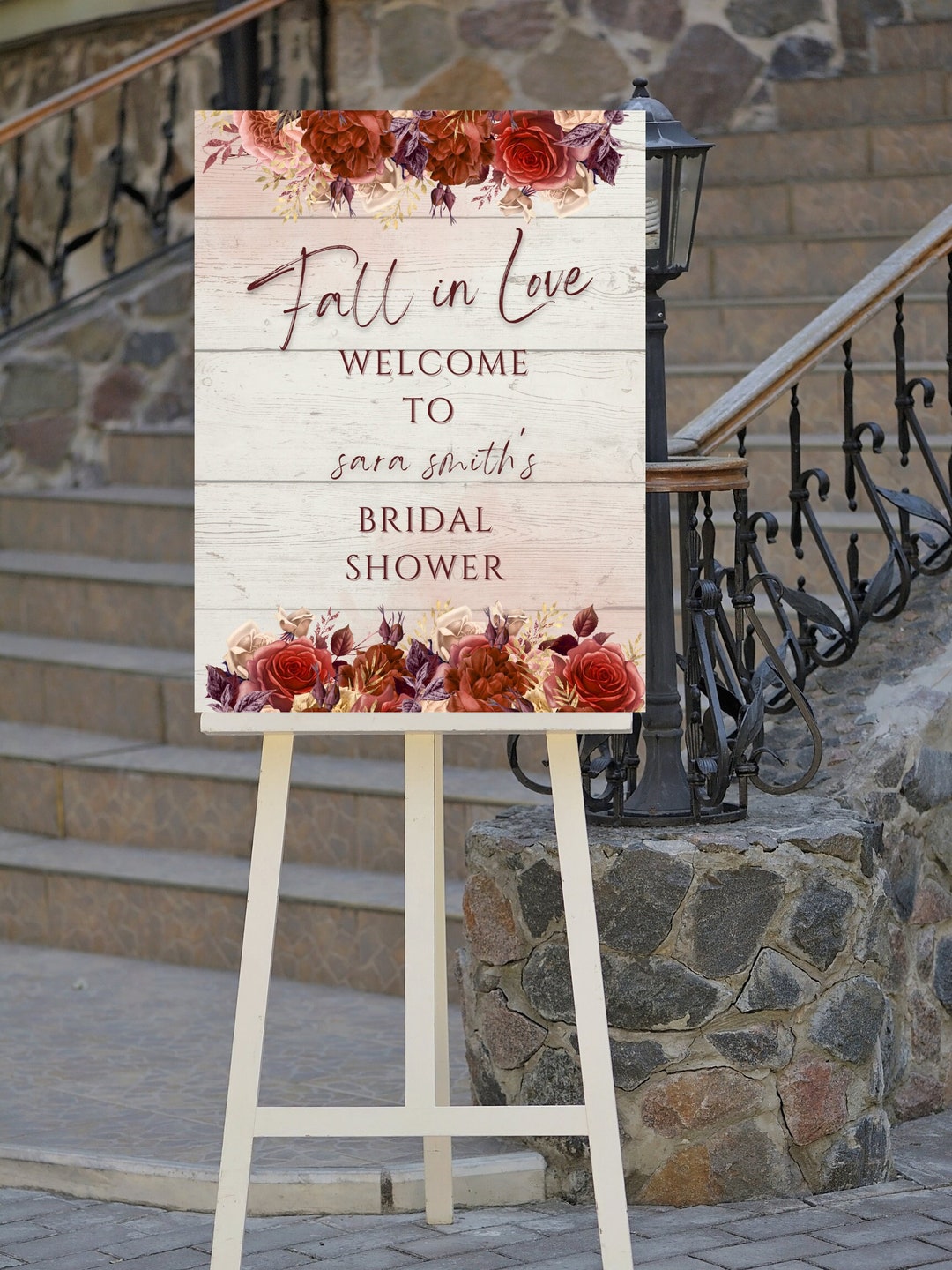 Editable Fall in Love Welcome Sign, Fall Bridal Shower Welcome Poster ...