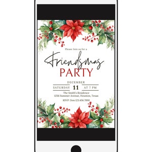 Editable Friendsmas Party Invitation, Christmas Party, Printable or ...
