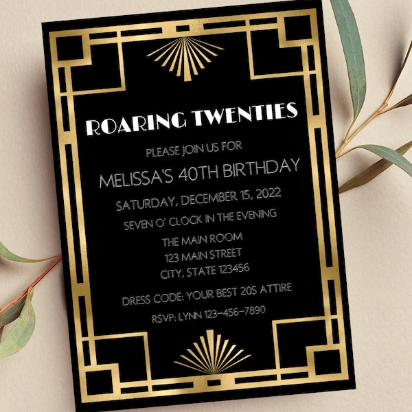 Roaring 20s Invite - Etsy