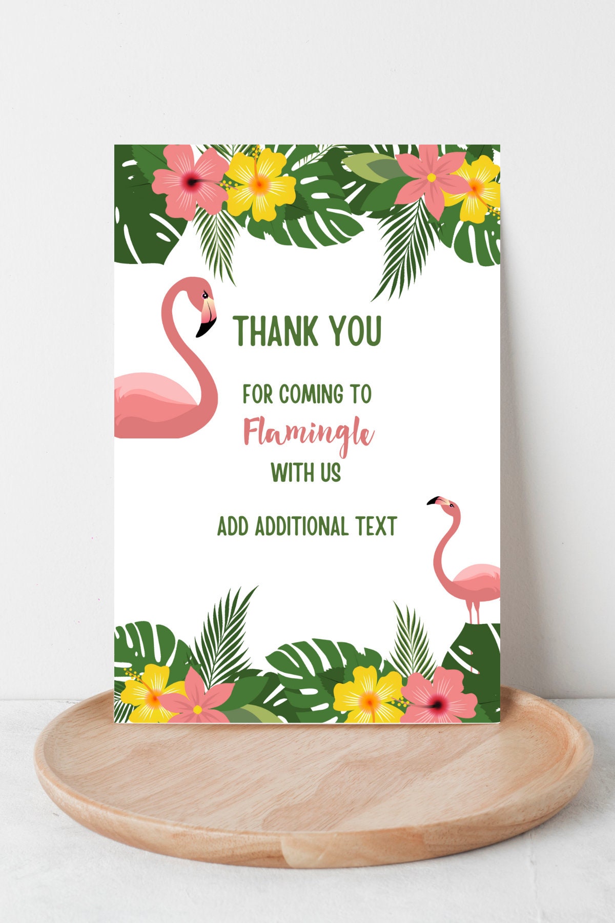Printable Flamingo Thank You Card, Flamingo Party, Thank You Note, Let ...
