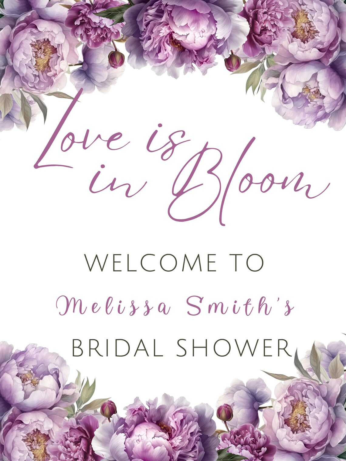 Editable Love is in Bloom Welcome Sign, Bridal Shower Welcome to Sign ...