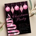 Editable Pink Christmas Party Invitation, Holiday Invitation, Pink and ...