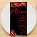 Editable Menu Card Template, Red, Black and Gold Menu Cards, Floral ...