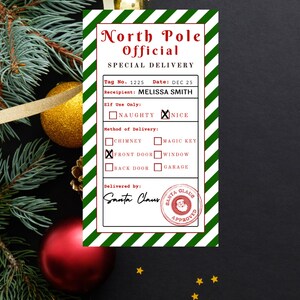 Printable North Pole Tag, Santa Gift Tags, North Pole Special Delivery ...