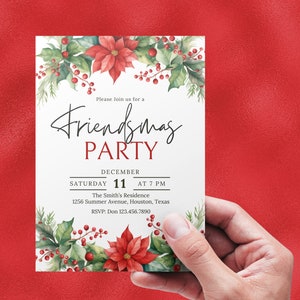 Editable Friendsmas Party Invitation, Christmas Party, Printable or ...