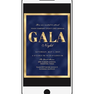 Editable Gala Invitation, Gala Party, Corporate Invite, Fundraiser ...
