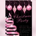 Editable Pink Christmas Party Invitation, Holiday Invitation, Pink and ...