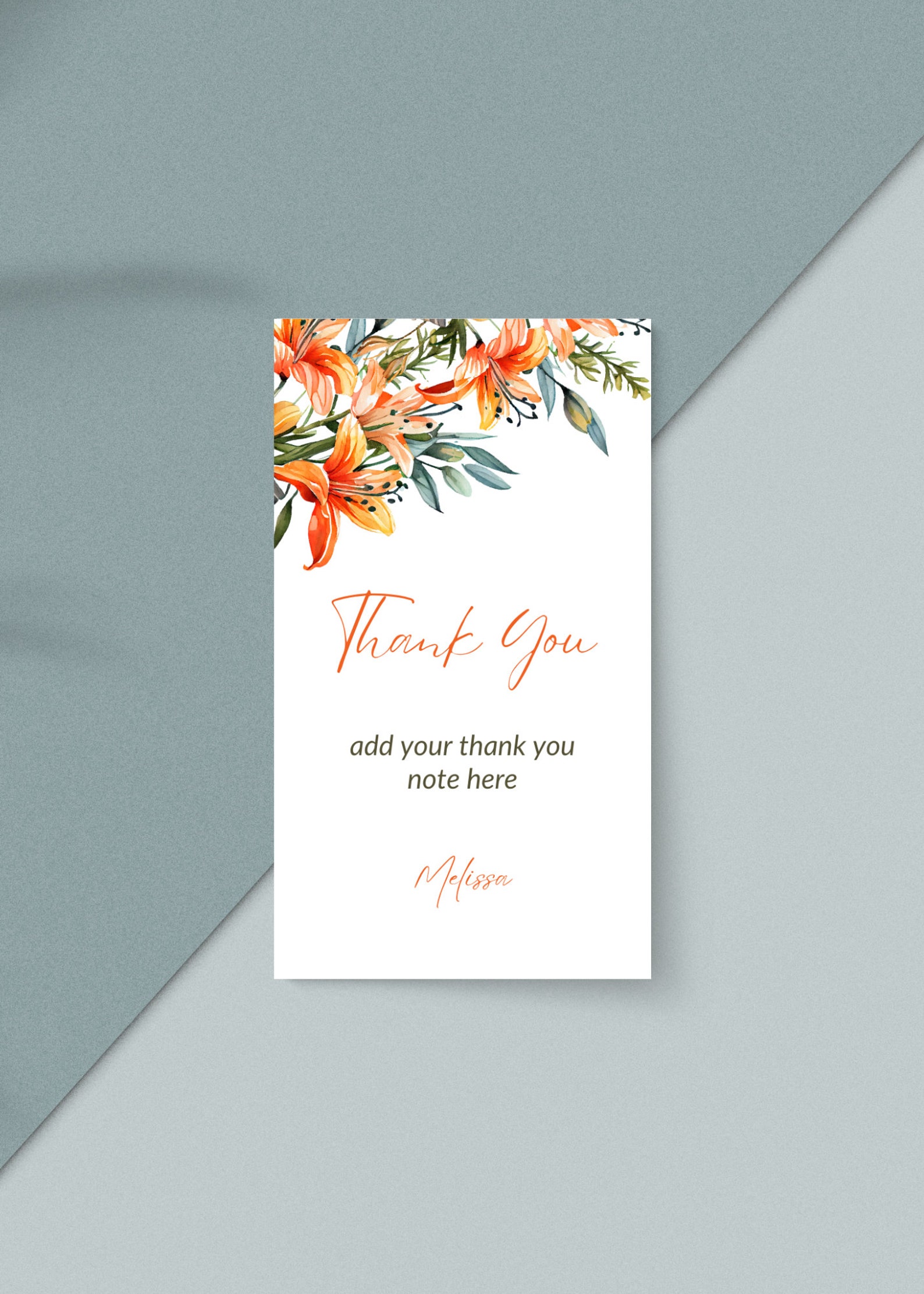 Printable Thank You Tags, Floral, Favor Tags, Gift Tags, Orange Thank ...