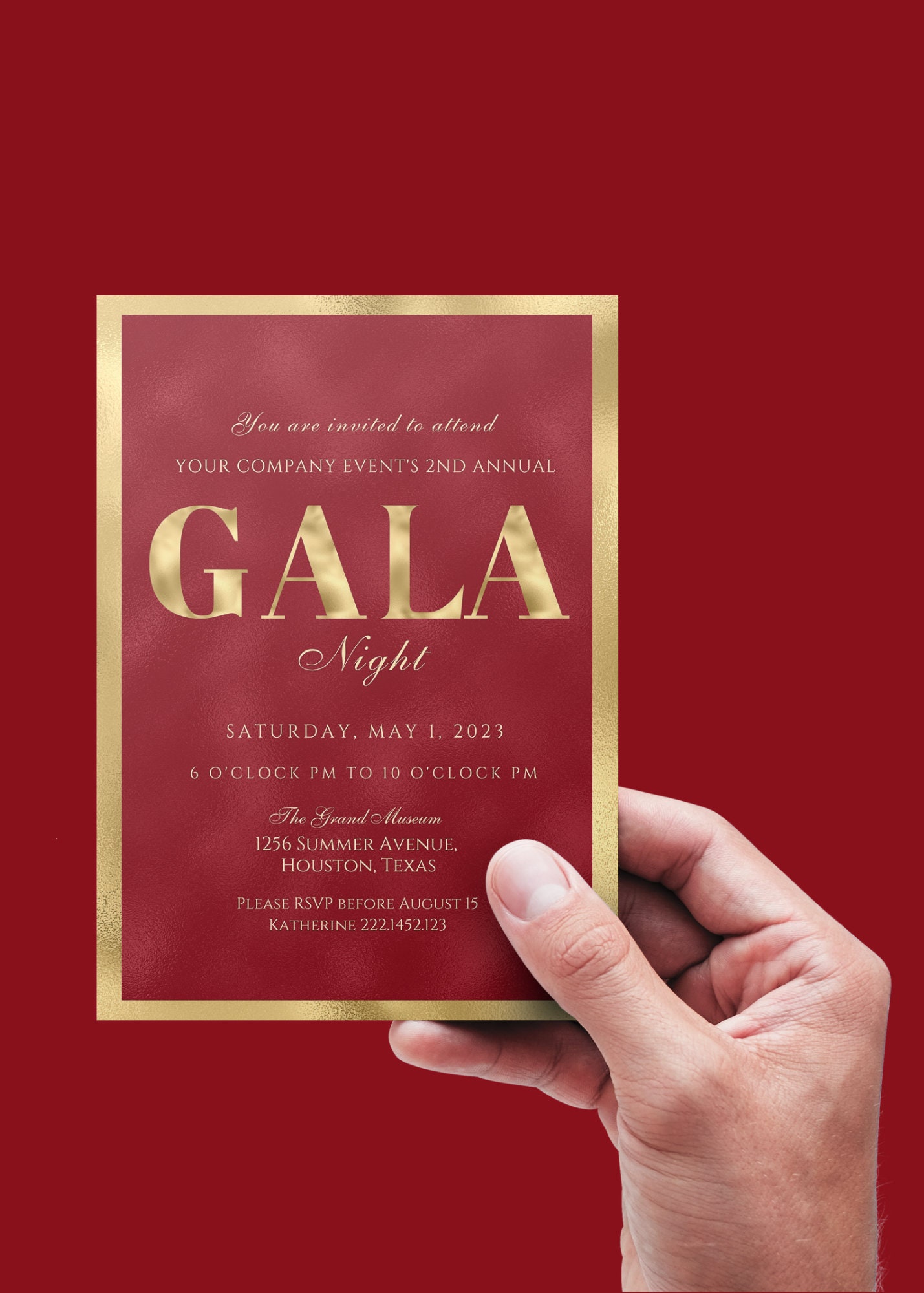 Editable Gala Invitation, Gala Party, Corporate Invite, Fundraiser ...