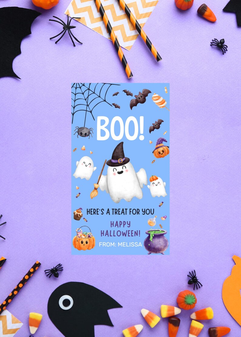 Printable Halloween Treat Tag, Boo Gift Tags for Trick or Treat Bag ...