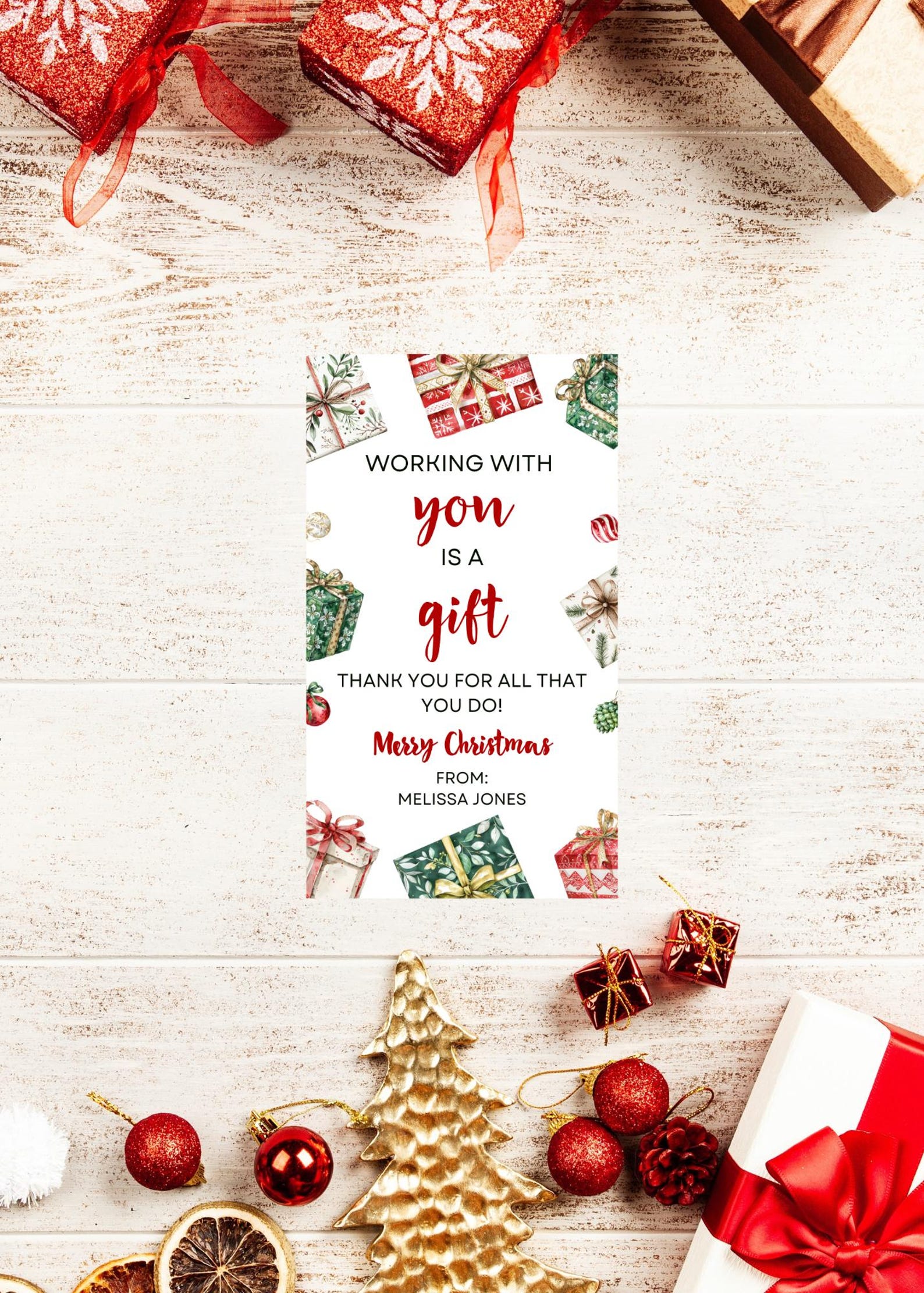 Christmas Gift Tag, Coworker Teacher Holiday Favor (digital Download ...
