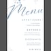 Editable Menu Cards Template, Baby Blue and Silver Menu, Floral, Dinner ...